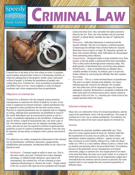 Criminal Law (Speedy Study Guides) – Speedy Publishing LLC