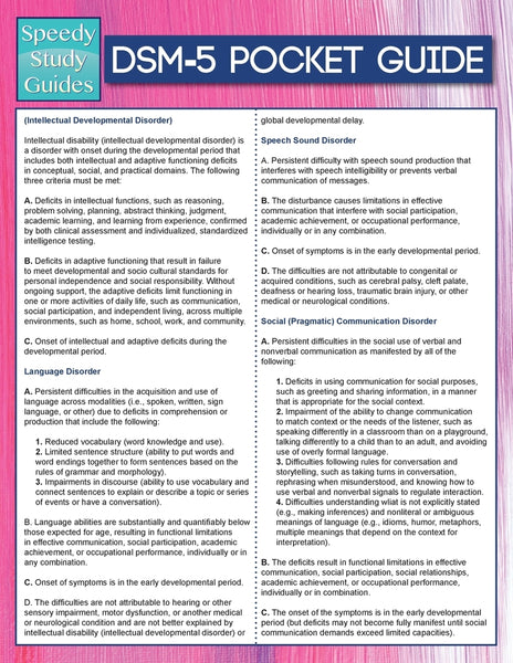 DSM-5 Pocket Guide (Speedy Study Guides) – Speedy Publishing LLC